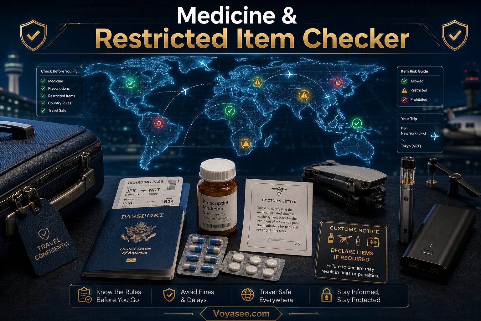 Medicine & Restricted Item Checker For Travel | Voyasee